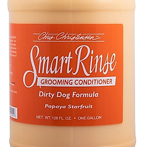 Chris Christensen Smart Rinse Papaya Starfruit Ultra Concentrated Dog Conditioner, Makes up to 8 Bottles, Grooming Pet Conditioner, Groom Like a Professional, All Coats, Made in The USA, 1gal