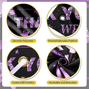We Appreciate You Decorations Black Purple Appreciate You Banner with 18 pcs Balloons Thank You Yard Sign for Teacher Employee Staff Doctors Nurse Poaster Volunteer Appreciation Week Party Decor