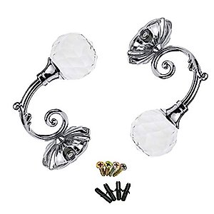 Dahszhi Drape Hooks Crystal Curtain Tiebacks Hooks Multi Use Wall Coat Hook - 2pcs