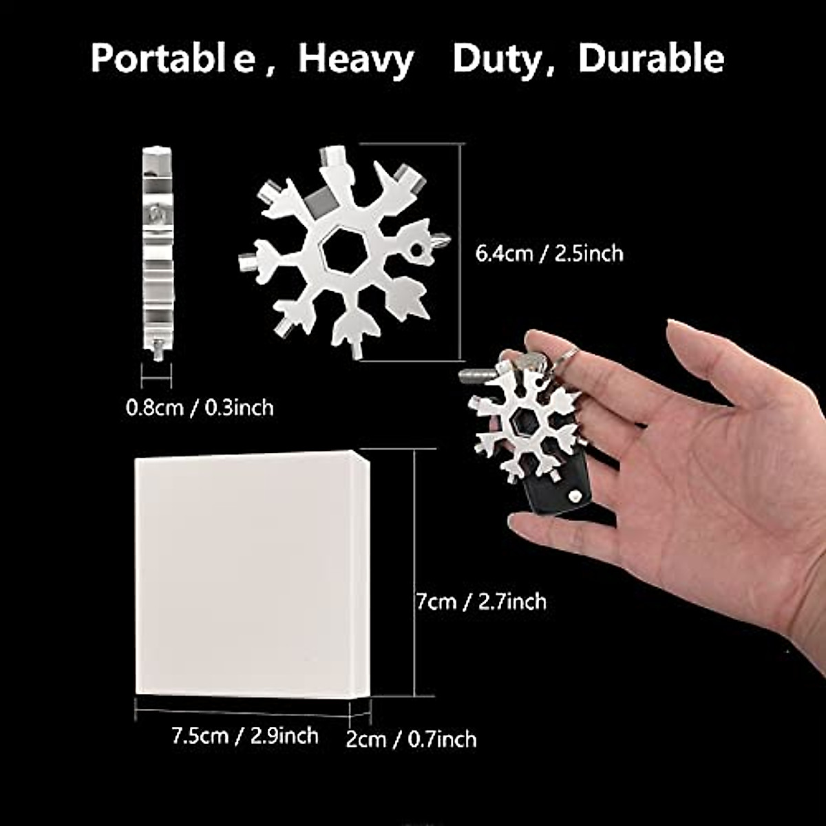 gift 18-in-1 Snowflake Multi Tool Stainless Durable and Portable Steel Multi-Tool for Indoor Outdoor Daily Tool, Great Christmas Gift (1PC Silver)