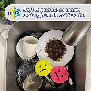 Scrub Daddy Sad Mommy and Daddy - Scratch-Free Multipurpose Dish Sponge - BPA Free & Made with Polymer Foam - Stain, Mold & Odor Resistant Kitchen Sponge (2 Count)