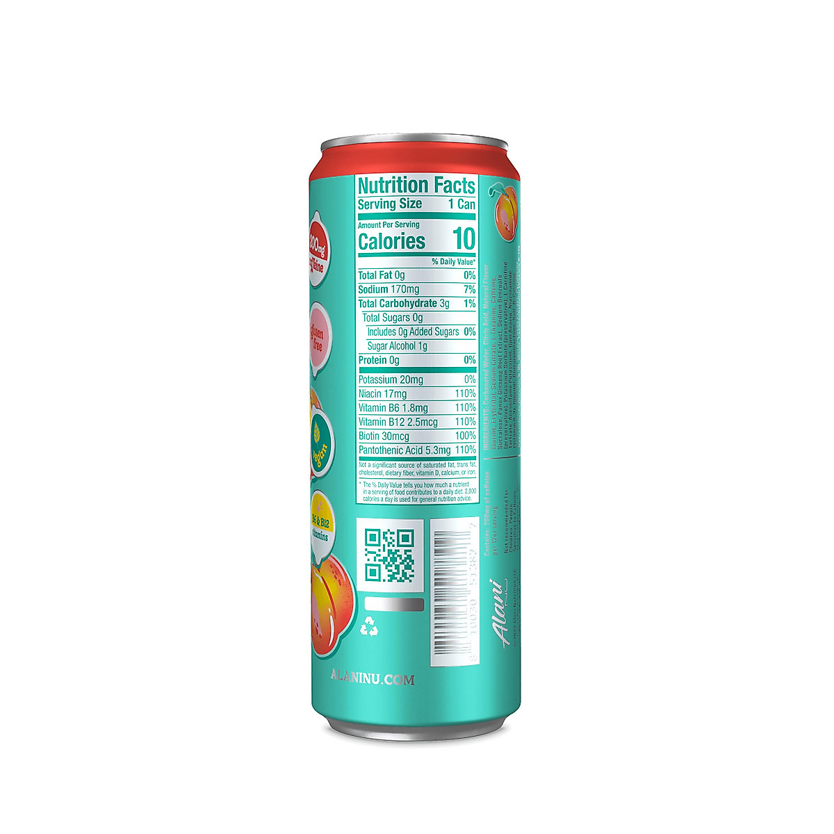 Energy Drink - Juicy Peach (12 Drinks, 12 Fl Oz. Each)