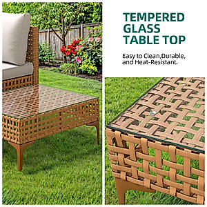 YITAHOME 7-Piece Patio Furniture Set, All-Weather PE Wicker Patio Conversation Set for Backyard Deck Poolside Porch, Outdoor Sectional Sofa with Coffee Table & Soft Cushions