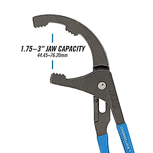 CHANNELLOCK 209 9-inch Oil Filter/PVC Pliers | Made in USA | 1.75 to 3-inch Jaw Capacity | Forged High Carbon Steel | Ideal for Engine Oil Filters, Conduit, and Fittings