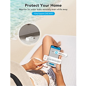 GoveeLife Water Leak Detector 2, LoRa Water Sensor Alarm Monitor Up to 1312ft Open-Air Range, Alexa, App, Email Notifications, Detector Protection for Your Home, Kitchen Sink, Bathroom, Basement