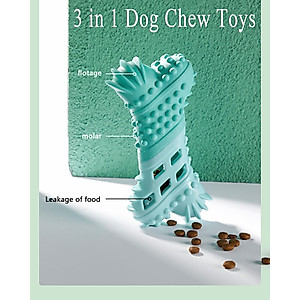 Rfirady Dog Chew Toys for Aggressive Chewers, 2 Pack Indestructible Durable Tough Interactive Dog Toys with Dog Treat Ball, Puppy Teething Chew Toys for Small Meduium Large Dogs