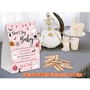 Halloween Pink Ghost Shower Decorations,Don't Say Baby Baby Shower Game,Gender Neutral Baby Shower Decorations,Small Clothespin Game,Baby Shower Ideas,Baby Shower Games 50 Guest,Fall Party Games