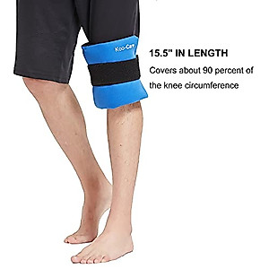 Koo-Care Waist & Lower Back Gel Ice Pack & Wrap for Injuries Reusable Large Flexible Hot Cold Therapy Compress with Strap for Shoulder, Belly, Rib, Thigh, Entire Knee, Shin Pain Relief - 15.5" x 7.3"