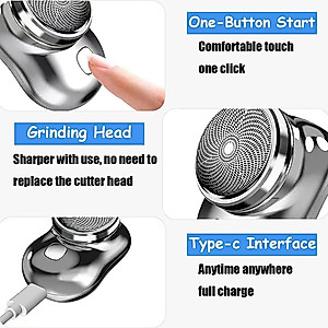 2023 New Portable Electric Shaver, Pocket Size Portable Shaver Wet and Dry Mens Razor, Magic USB mini shaver Electric , Rechargeable Travel Razors for Men (Green)