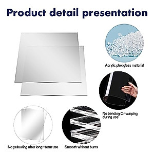 24"x36" Clear Acrylic Sheet Plexiglass 1/8" Thick 2PCs, Premium Plexiglass Sheets 24x36, Plexi Glass Perspex Panel, Plastic Sneeze Guard, 3mm Acrylic Board, Custom Cut Plexiglass, Large Acrylic Sign