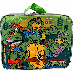 Ruz Group Kid's Licensed 16 Inch Backpack With Removable Lunch Box Set (Ninja Turtles)