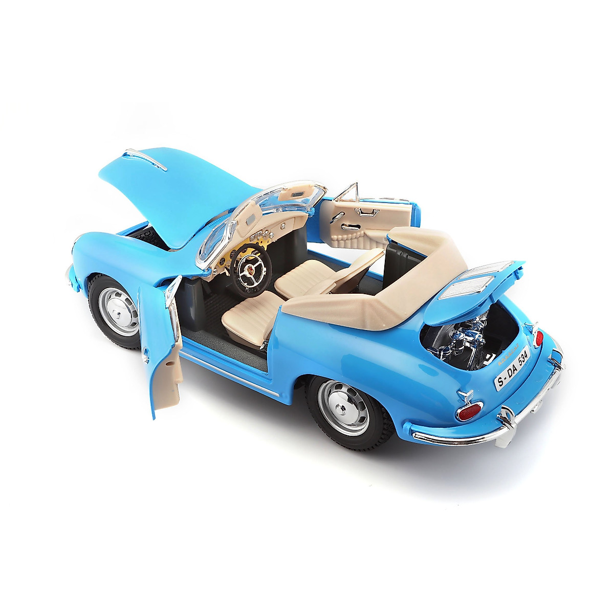 Bburago 1:18 Scale 1961 Porsche 356B Cabriolet Diecast Vehicle (Colors May Vary)