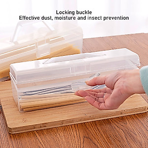 WonLiq Portable Flatware Organizer with Lid, Plastic Cutlery Silverware Cutlery Countertop Storage Containers, Kitchen Utensil Storage Box