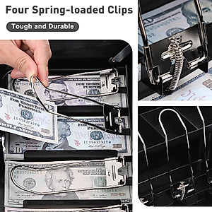 KYODOLED Locking Cash Box with Lock,Money Box with Cash Tray,Lock Safe Box with Key,Money Saving Organizer,11.81Lx 9.45Wx 3.54H Inches,Black XL Large