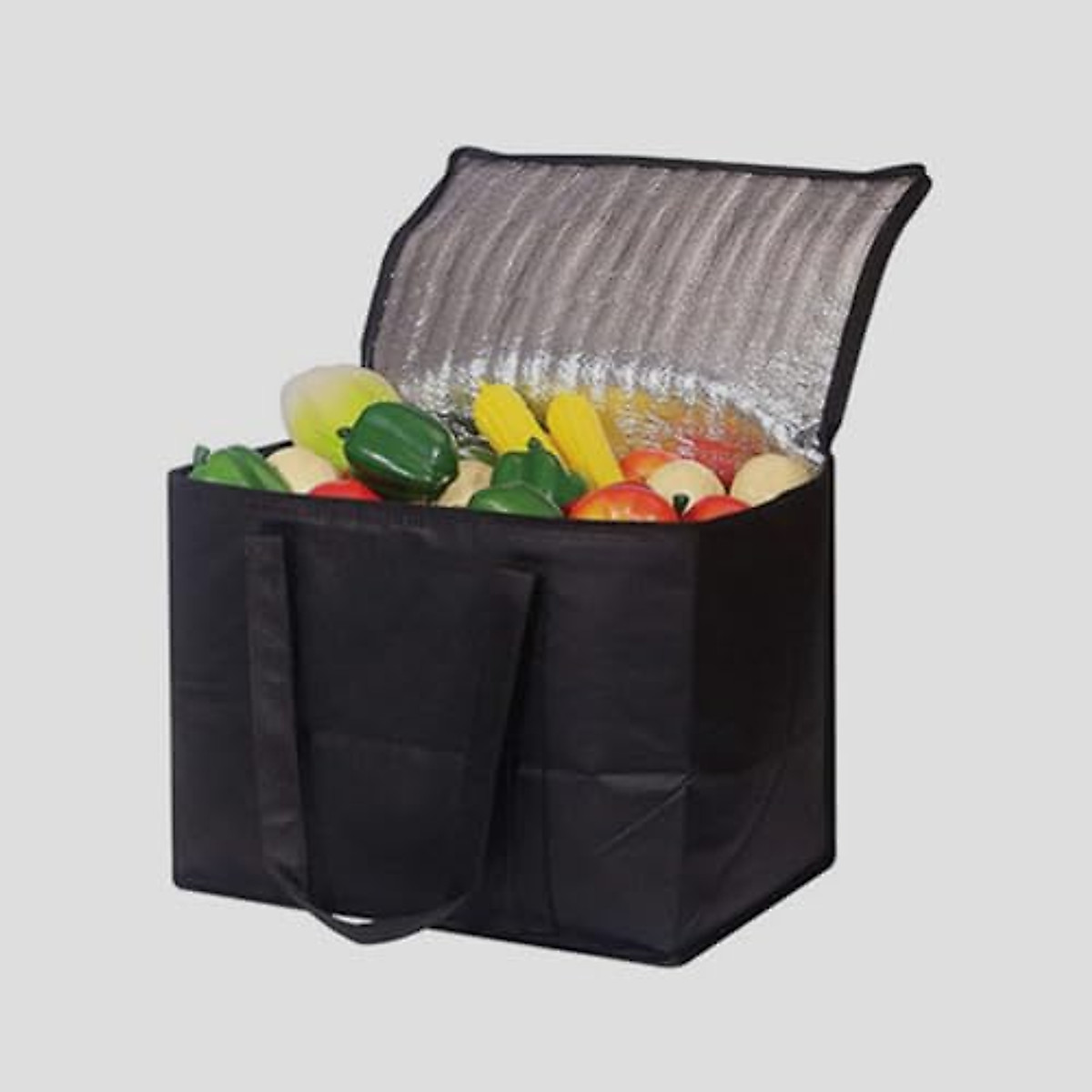 Kichvoe Insulated Food Cooler Bags Non-woven Thermal Food Tote Bags Catering Pizza Bags Food Carrying Bag with Bottom Board for Food Warm Outdoor Picnic