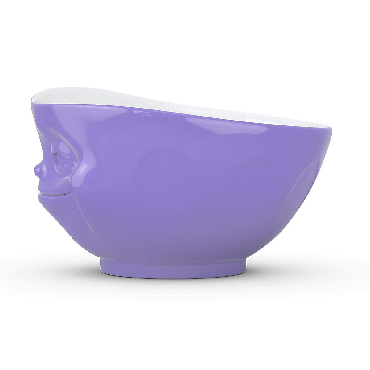 FIFTYEIGHT PRODUCTS TASSEN Porcelain Bowl, Grinning Face Edition, 16 oz. Purple, (Single Bowl) for Serving Cereal, Soup