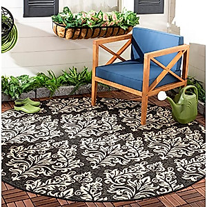 SAFAVIEH Courtyard Collection 2' x 3'7" Black/Cream CY6930 Indoor/ Outdoor Waterproof Easy-Cleaning Patio Backyard Mudroom Accent-Rug