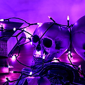 Christmas Outdoor String Lights, 40ft 100 LED Waterproof Solar Christmas Decorations ​Lights with 8 Lighting Mode, Indoor Outdoor Fairy Lights for Xmas Tree Garden Party Halloween Home Decor (Purple)