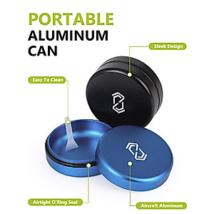 OZCHIN Metal Can for ZYN for Snus - 2 Cans - Portable Airtight Aluminum Odorless Container Odor Proof Screw-Top Lid Lock Smell Proof Multipurpose Storage Container for Spices, Coffee & Teas