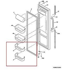 Clear Door Bin Side Shelf Refrigerator Replacement For Frigidaire, White Westinghouse, Kelvinator, Gibson, Kenmore, Sears, Tappan, Electrolux - Replaces PS429725 AP2115742