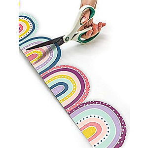 Teacher Created Resources Oh Happy Day Rainbows Die-Cut Rolled Border Trim - 50ft - Decorate Bulletin Boards, Walls, Desks, Windows, Doors, Lockers, Schools, Classrooms, Homeschool & Offices