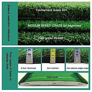 cghhome Golf Practice Blanket, 1 * 3M Fast Grass Slope Training Blanket, Home Chipping Practice Machine Mini Green, Professional Golf Training Equipment