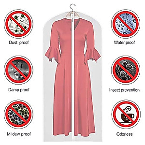 Perber Hanging Garment Bags Clear Suit Bag (Set of 12) Lightweight Dust-Proof Clothes Cover Bags with Full Zipper for Closet Storage and Travel -24'' x 40''/12 Pack