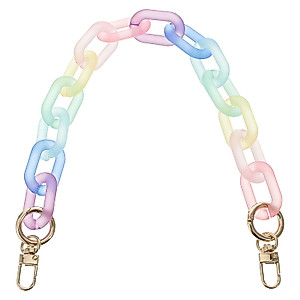 Acrylic Handbag Strap Colorful Rainbow Purse Chian Crossbody Strap for Bag Purse DIY Making Accessories (40cm)