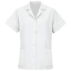 Red Kap Women's Standard Button Front Tunic, White, X-Large