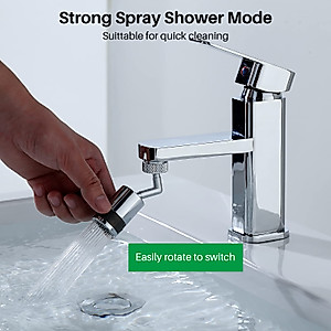 Unecrin Faucet Extender,720 Degree Universal Splash Filter Faucet, Dual Function Swivel Sink Chrome Faucet Attachment for Face Washing, Eyewash, and Gargle, and Bathroom or Kitchen.