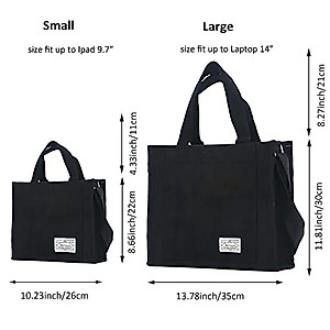 UERRUAM Tote Bag Women Aesthetic Corduroy Bags Cross body Bag Purse for Women Mini Travel Bags Handbags Everyday Bag Square