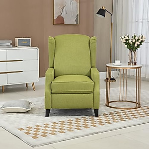Kakotito Modern Upholstered Leisure Chair, Recliner Accent Chair with Lumbar Support for Living Room and Bedroom (Olive Green)