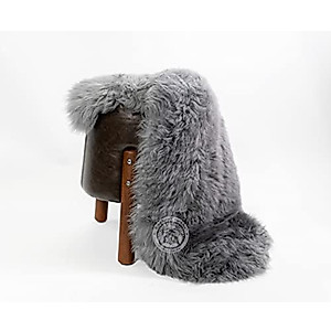 Sunshine Cowhides Genuine Natural Sheepskin Rug Grey 2 x 3 ft. Soft Premium Quality Bedside Rug Chair Seat Cover Rug Throw