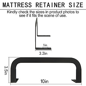 KOXHERO Mattress Retainer Bar Bracket Holder 4Pcs Keeping Mattress from Sliding for Foot of Platform Beds,Adjustable Beds,Rv Mattress,Mattress Slide Stopper Mattress Gripper