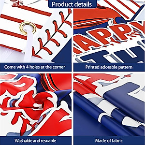 Baseball Birthday Banner Backdrop Baseball Party Decorations Sport Themed Birthday Backdrop for Boys Kids Teens for Holiday Birthday Party Favor Decor Photo Background