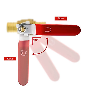 4pcs PEX Ball Valves, 1/2" PEX Brass Full Port Shut Off Ball Valve, PEX Brass Full Port Shut-off Ball Valve, Quarter Turn HOT (RED) COLD (BLUE) of Water Stop Shut off (1/2", 4pcs)