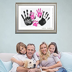 WEWESGAO Ink Pads for Baby Footprints and Pet Paw Print kit,Non-Toxic and Acid-Free Ink, Easy to Wipe and Wash Off Skin, Smudge Proof,Baby Footprint Kit,Long Lasting Keepsakes(Black)