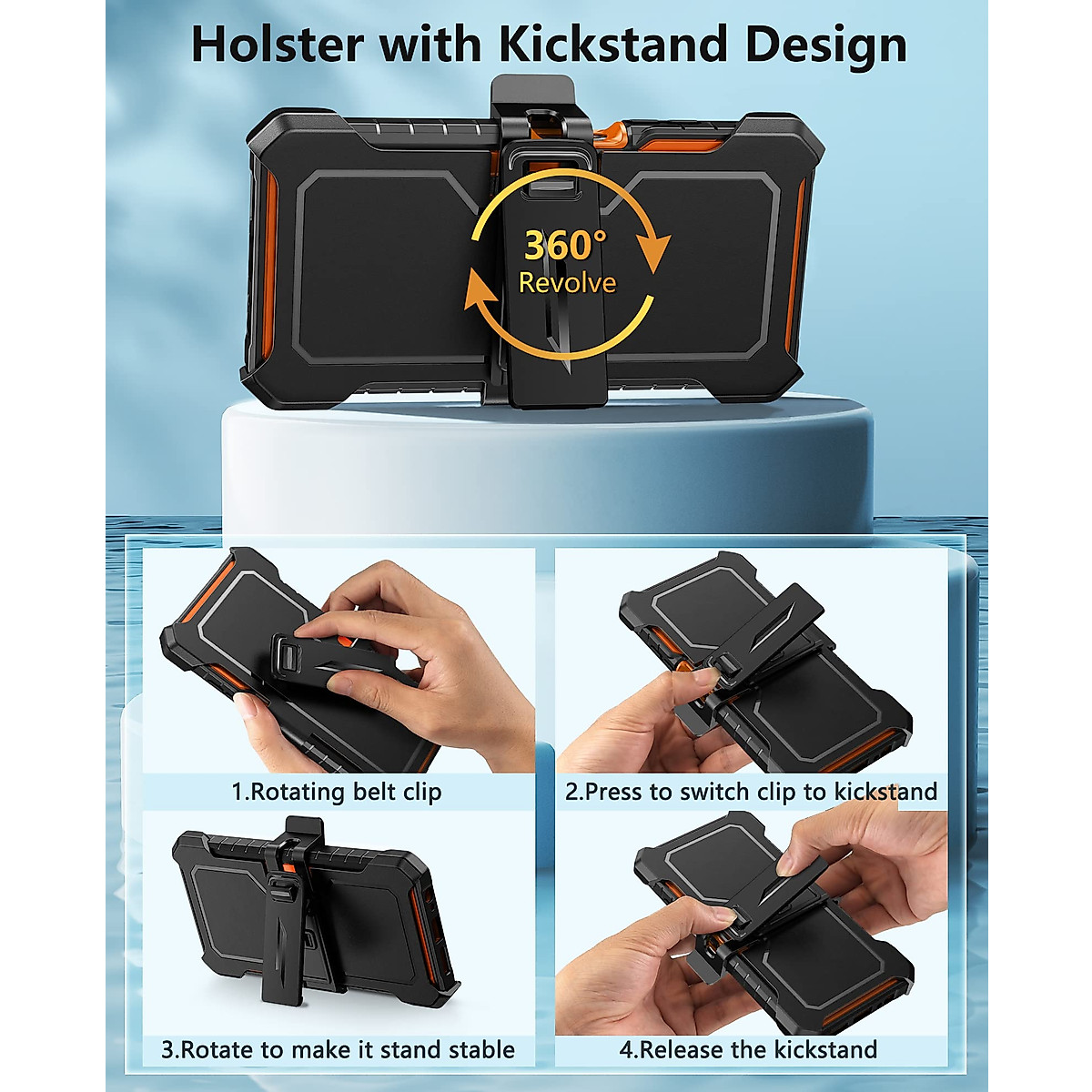 SOiOS for Samsung Galaxy A03s Case: Military Grade Drop Proof Protection Cell Phone Holster Cover | Heavy Duty Protective Rugged Cases with Kickstand | Durable Matte Textured Shockproof TPU Protector