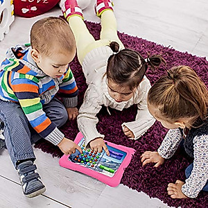 PRITOM 7 inch Kids Tablet, Quad Core Android 10, 32 GB ROM, WiFi, Bluetooth, Dual Camera, Educationl, Games, Parental Control, Kids Software Pre-Installed with Kids-Tablet Case (Light Pink)