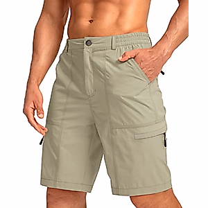 Viodia Men's Hiking Cargo Shorts with 6 Pockets Quick Dry Lightweight Stretch Shorts for Men Outdoor Fishing Golf Shorts