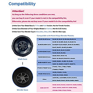 Blender 7 Fins Blade Base Extractor Replacement Parts Compatible with Nutri Ninja Auto iQ AMZ012BL AMZ493BRN BL450-30 BL456-30 BL480-30 BL482-30 BL494 BL640 BL642 CT682SP BL680 BL682 BN400 BN401 BN801