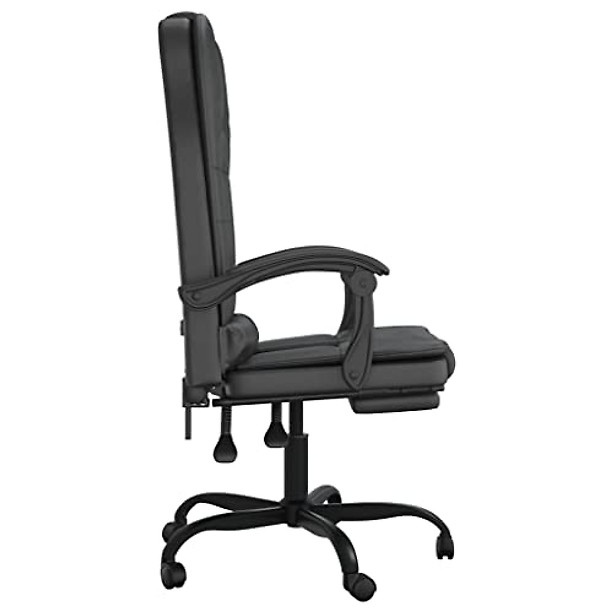 Home Office Chair, Ergonomic Office Chair, Massage Reclining Office Chair Black Faux Leather Suitable for Home Office