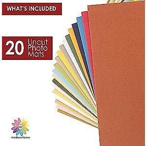 Mat Board Center, 8x10 Uncut Mat Boards, Backing Boards for Crafts, Photos, Frames and More (Mixed Color, 20-Pack)