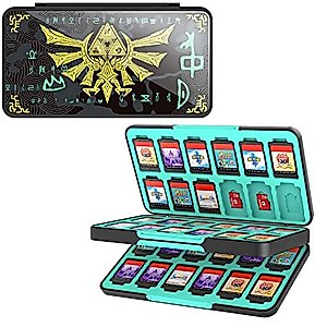 THELIFELICIOUS Switch Game Card Case for Nintendo Switch/Switch OLED/Switch Lite, Gradient Color Lining Games Card Holder with 48 Game Card Slots & 24 Micro SD Card Slots.