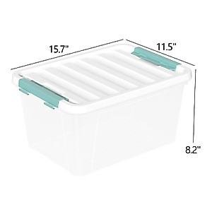 AnnkkyUS 20 Quart Clear Latching Boxes, Plastic Storage Bins with Lids Set of 6