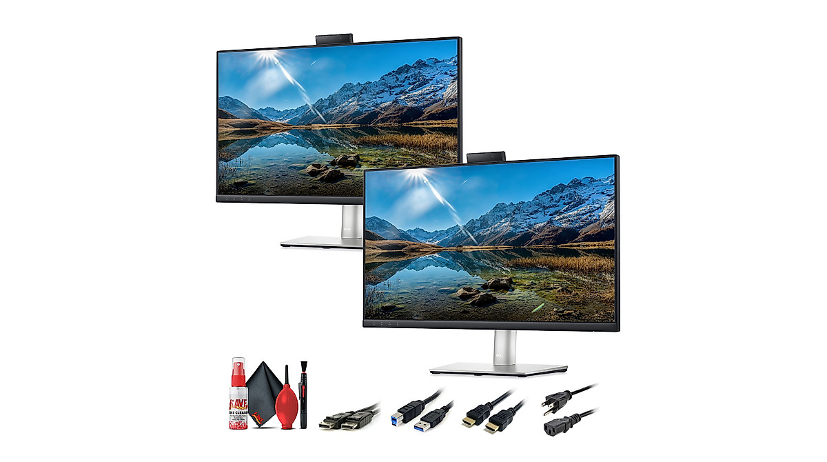Dell 2x C2423H 23.8" Video Conferencing Monitors with Camera & Stand