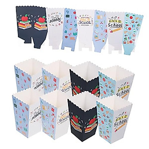 GLEAVI 12pcs Baking Decorative Box Snackbox Popcorn Holder Popcorn Bowls Reusable Popcorn Buckets Reusable Movie Theater Popcorn Bags Popcorn Containers Reusable Mini Popcorn Bags Paper
