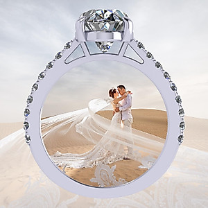 Central Diamond Center VOUS Oval Cut Solitaire Engagement Wedding Ring, Sterling Silver w/Pure Brilliance Zirconia - Size 6.5