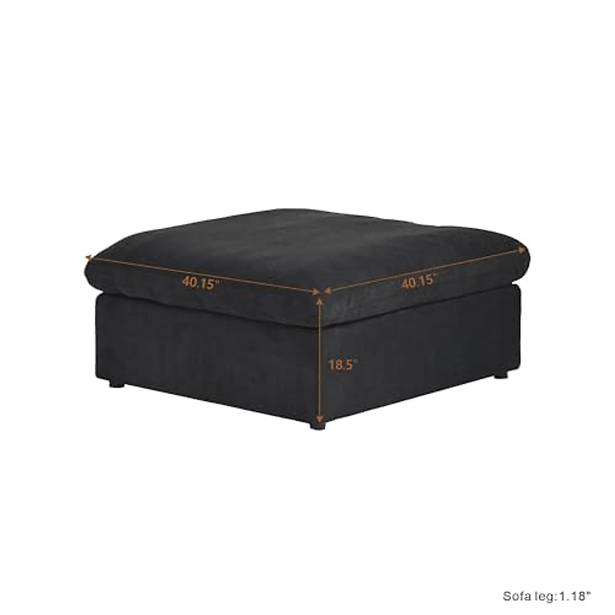 Sdorens Convertible Modular Sectional Sofa, Ottoman Seat Cube, Customizable Modular Sectional Sofa for Living Room Office Apartment, Black