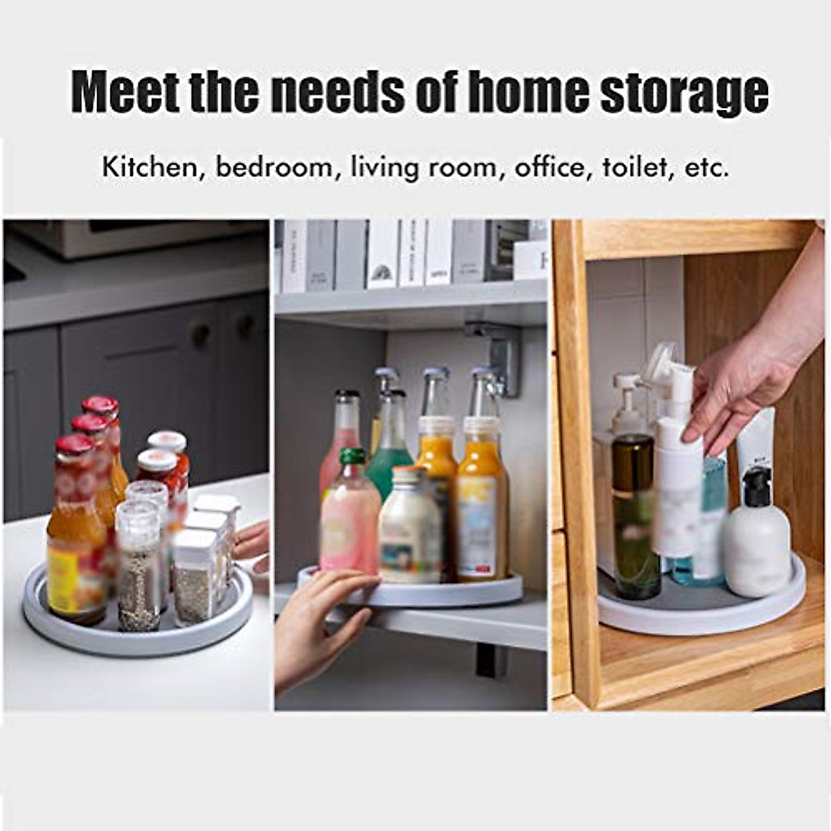 Lazy Susan Organizer Non Skid Lazy Susan Turntable for Cabinet, Pantry Organization and Storage, Kitchen, Fridge, Bathroom, Under Sink Organizer, Spice Rack (Small 25 * 3.1cm)